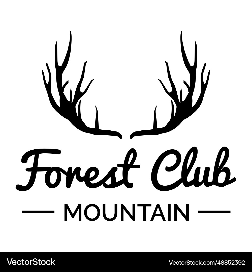 Forest club travel emblem Royalty Free Vector Image