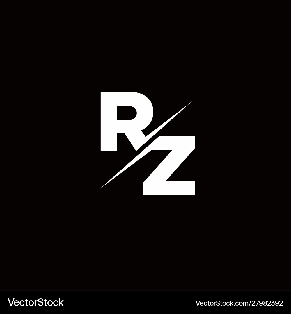 Rz logo letter monogram slash with modern logo Vector Image