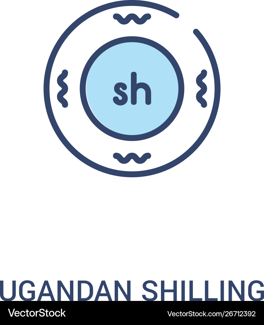 Ugandan shilling concept 2 colored icon simple Vector Image