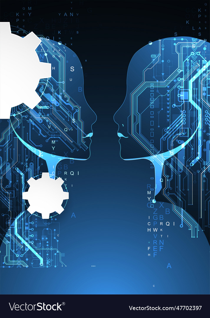 Artificial intelligence technical background Vector Image