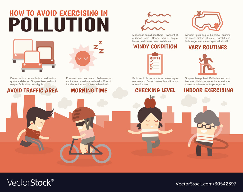 Avoid exercising in pollution Royalty Free Vector Image