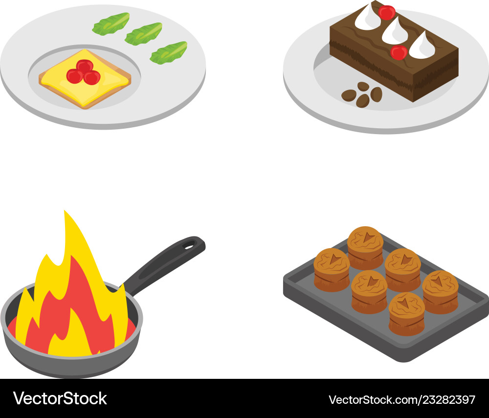 Bundle of cooking icons Royalty Free Vector Image