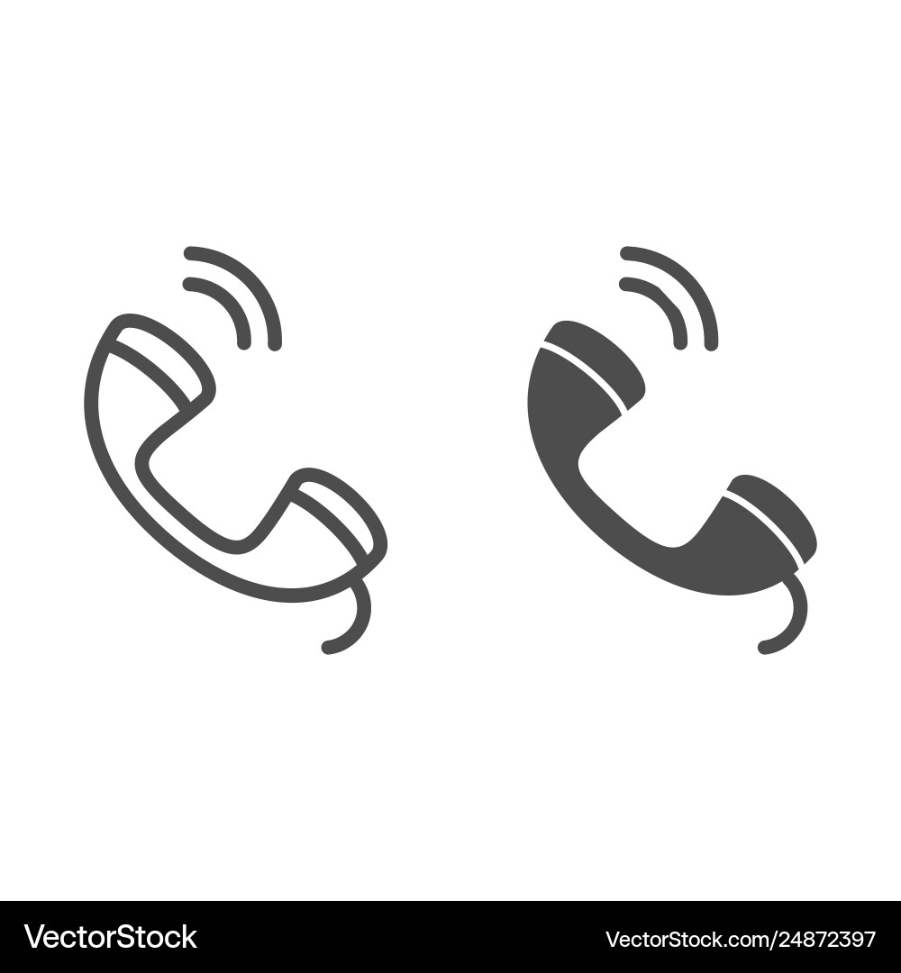 Call line and glyph icon phone Royalty Free Vector Image
