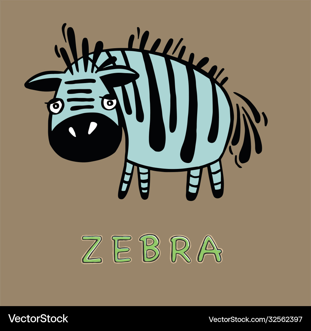 Cute Cartoon Zebra Head