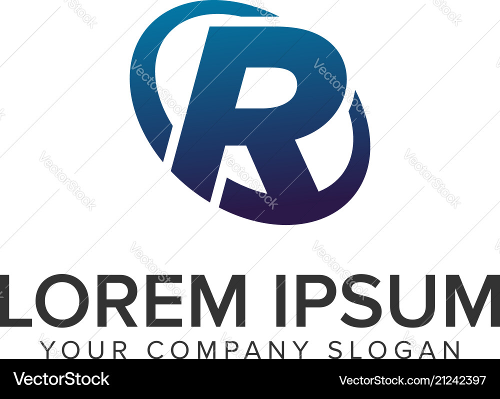 Creative modern letter r logo design concept Vector Image