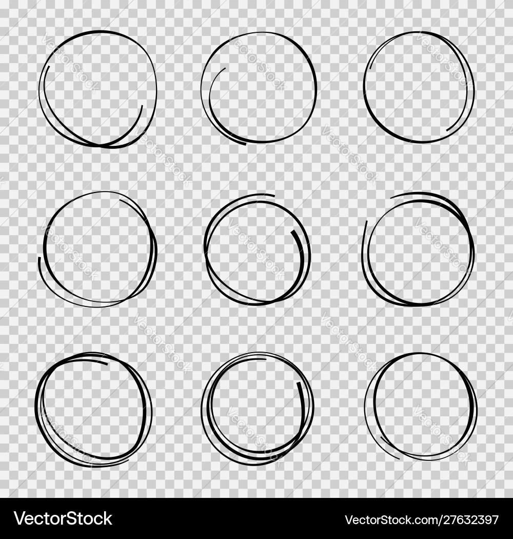 Design sketch hand drawn circle graphic round Vector Image