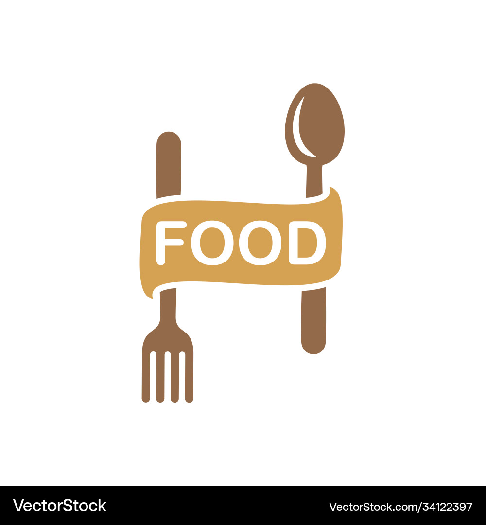 Food label logo design Royalty Free Vector Image