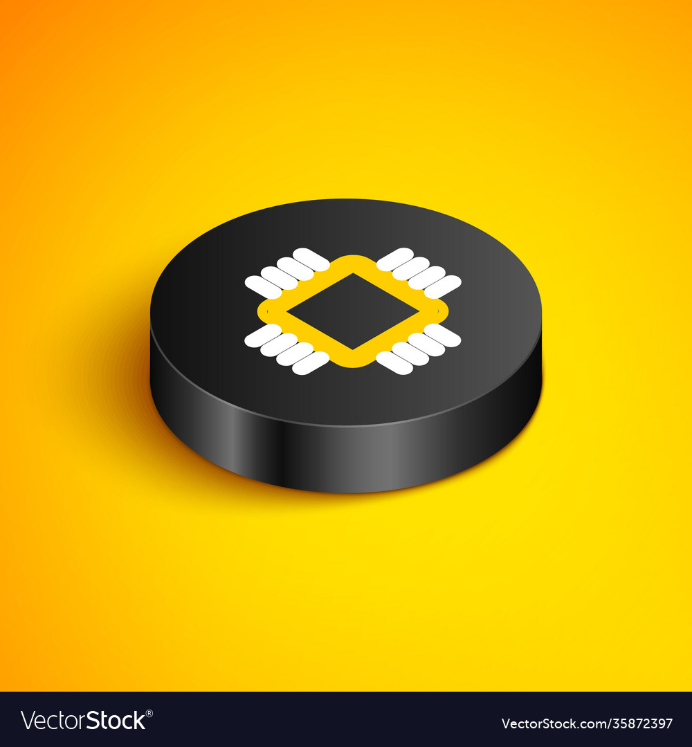 Isometric line computer processor Royalty Free Vector Image