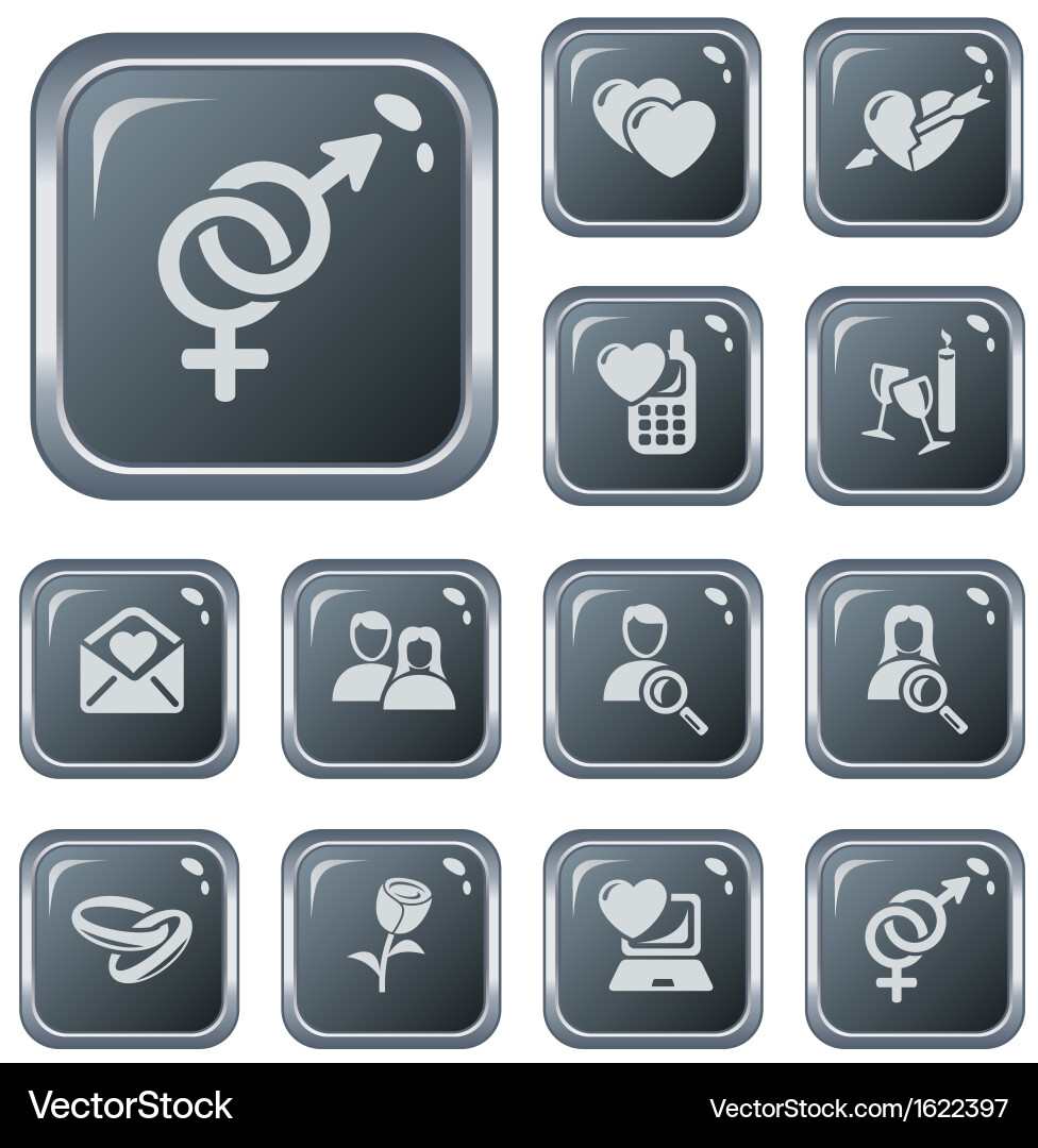 Love and dating buttons Royalty Free Vector Image