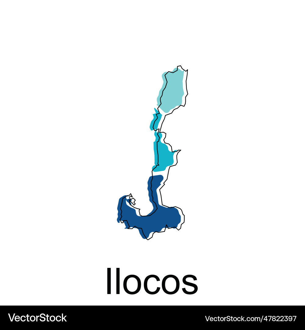 Map of ilocos modern design philippines map Vector Image