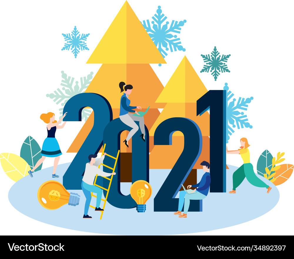 New years business 2021 Royalty Free Vector Image
