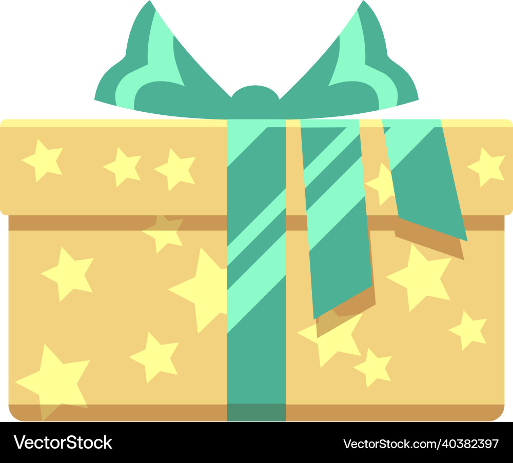 Present box icon celebration gift wrapped in star Vector Image