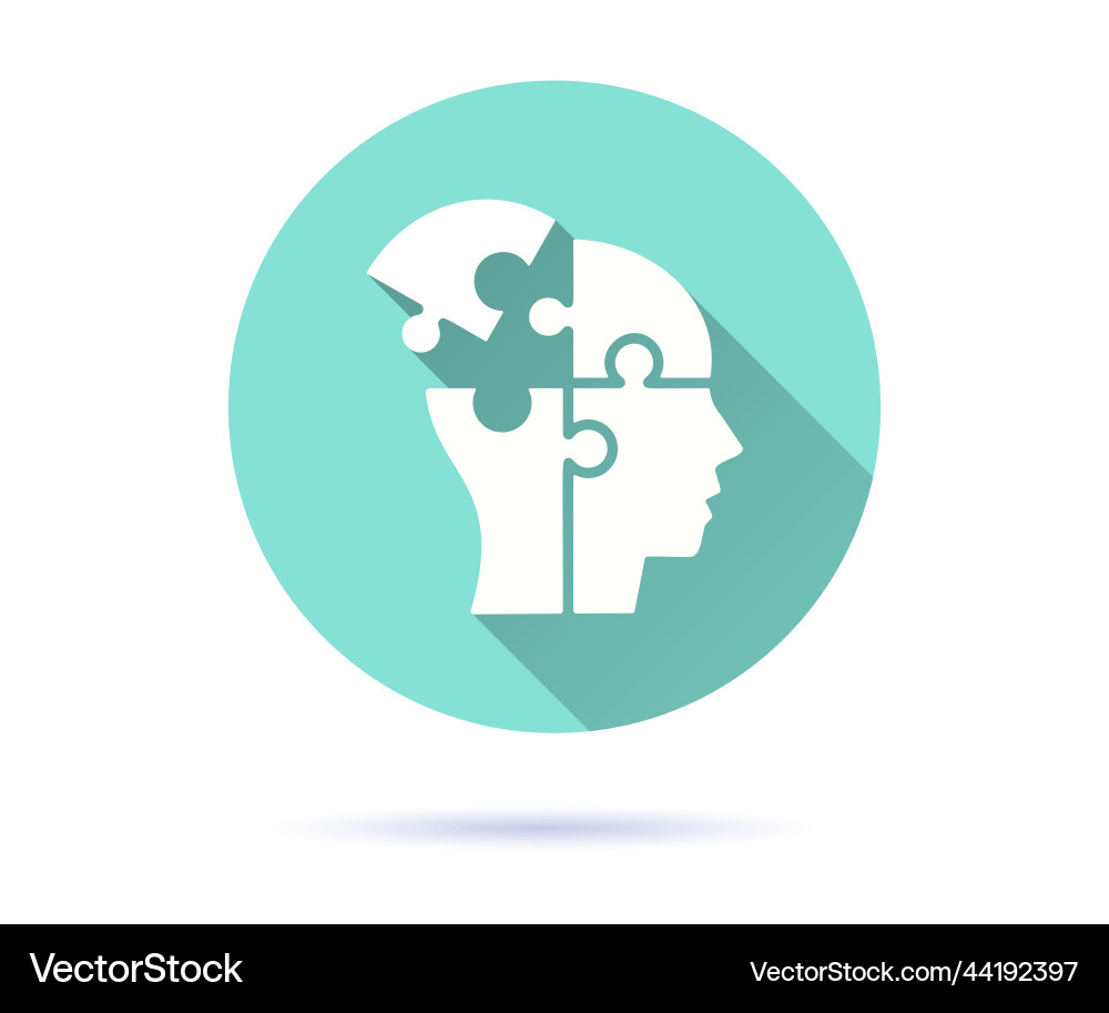Psychotherapy icon with long shadow for graphic Vector Image