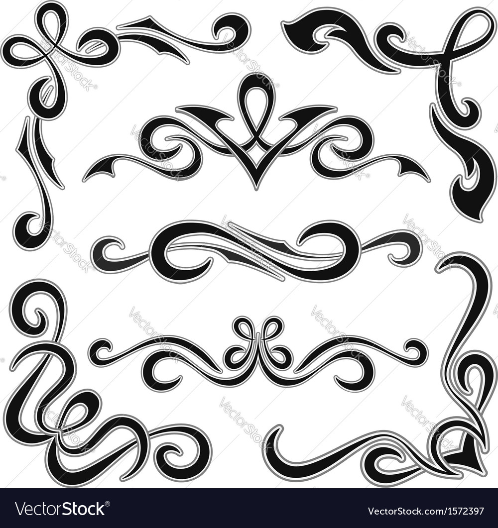 Set graphical retro elements Royalty Free Vector Image