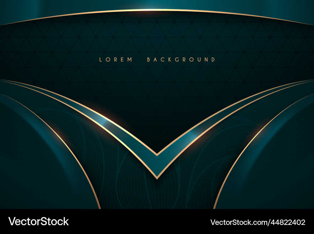 Abstract green and gold shapes background Vector Image