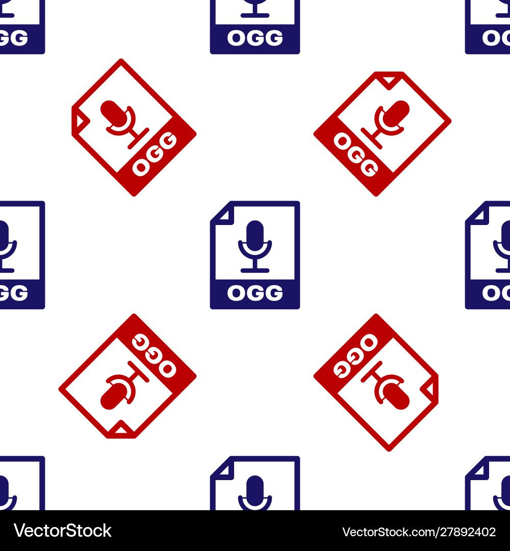 Blue and red ogg file document download ogg Vector Image