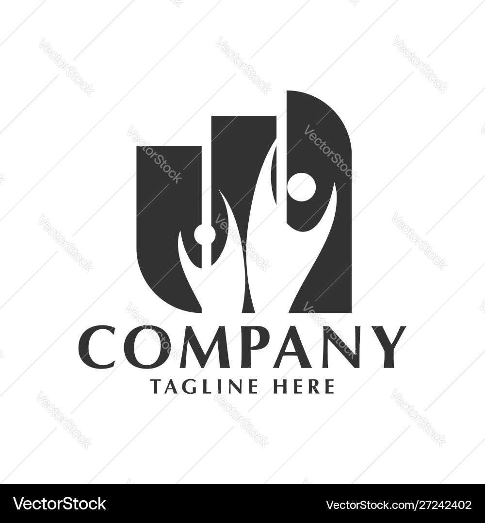Couple business diagram monogram negative space Vector Image
