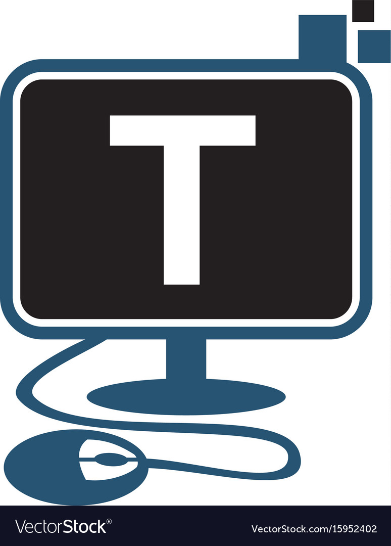 Digital technology initial t Royalty Free Vector Image