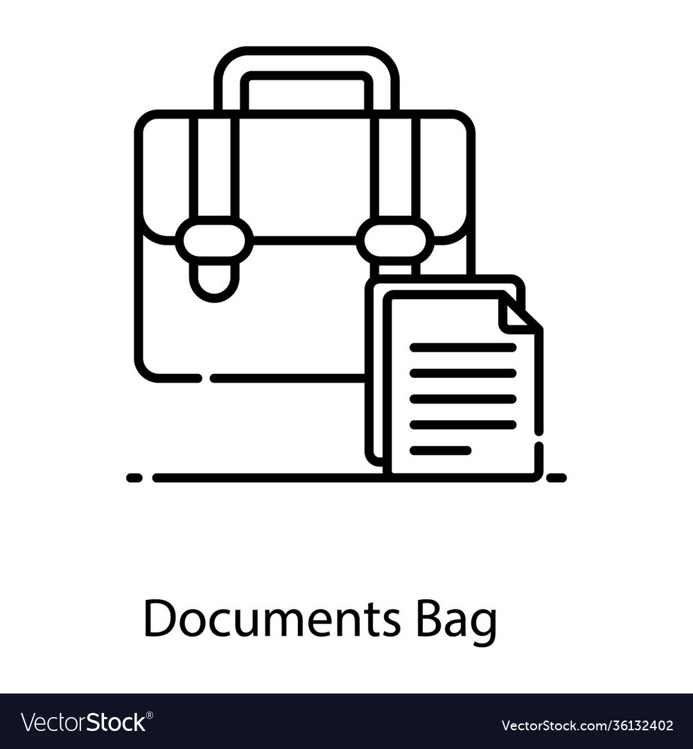 Documents bag Royalty Free Vector Image - VectorStock
