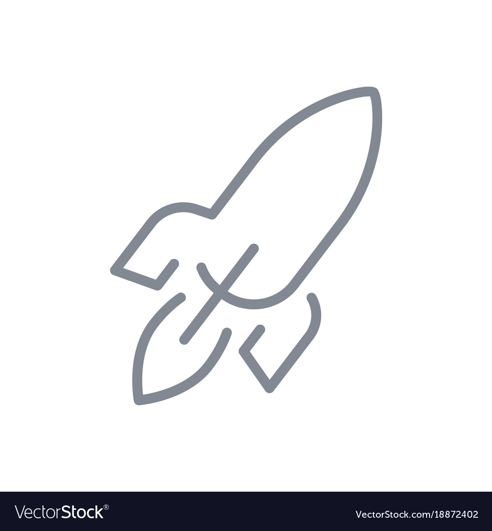 Launched schematic rocket Royalty Free Vector Image