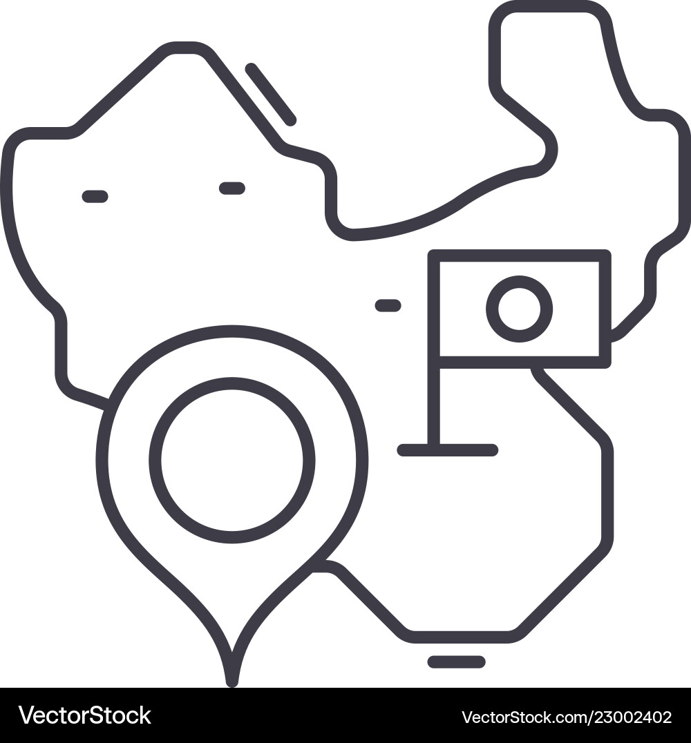 Map of china line icon concept Royalty Free Vector Image