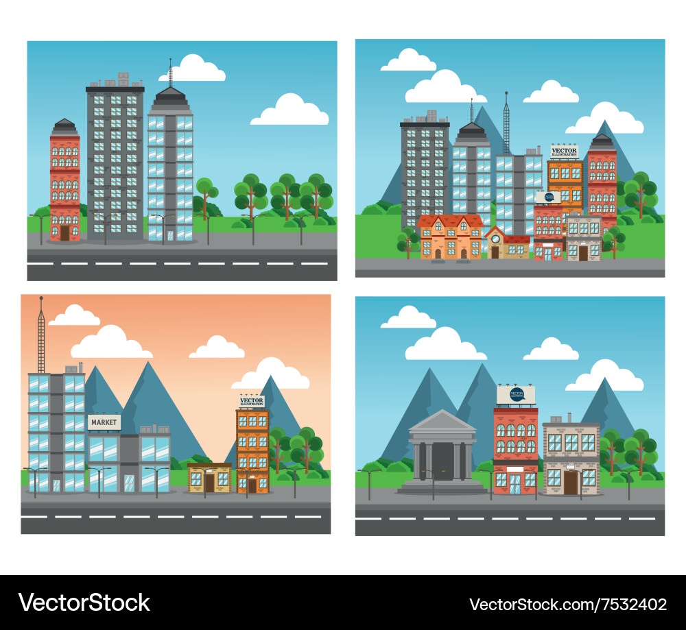 Nature city design Royalty Free Vector Image - VectorStock
