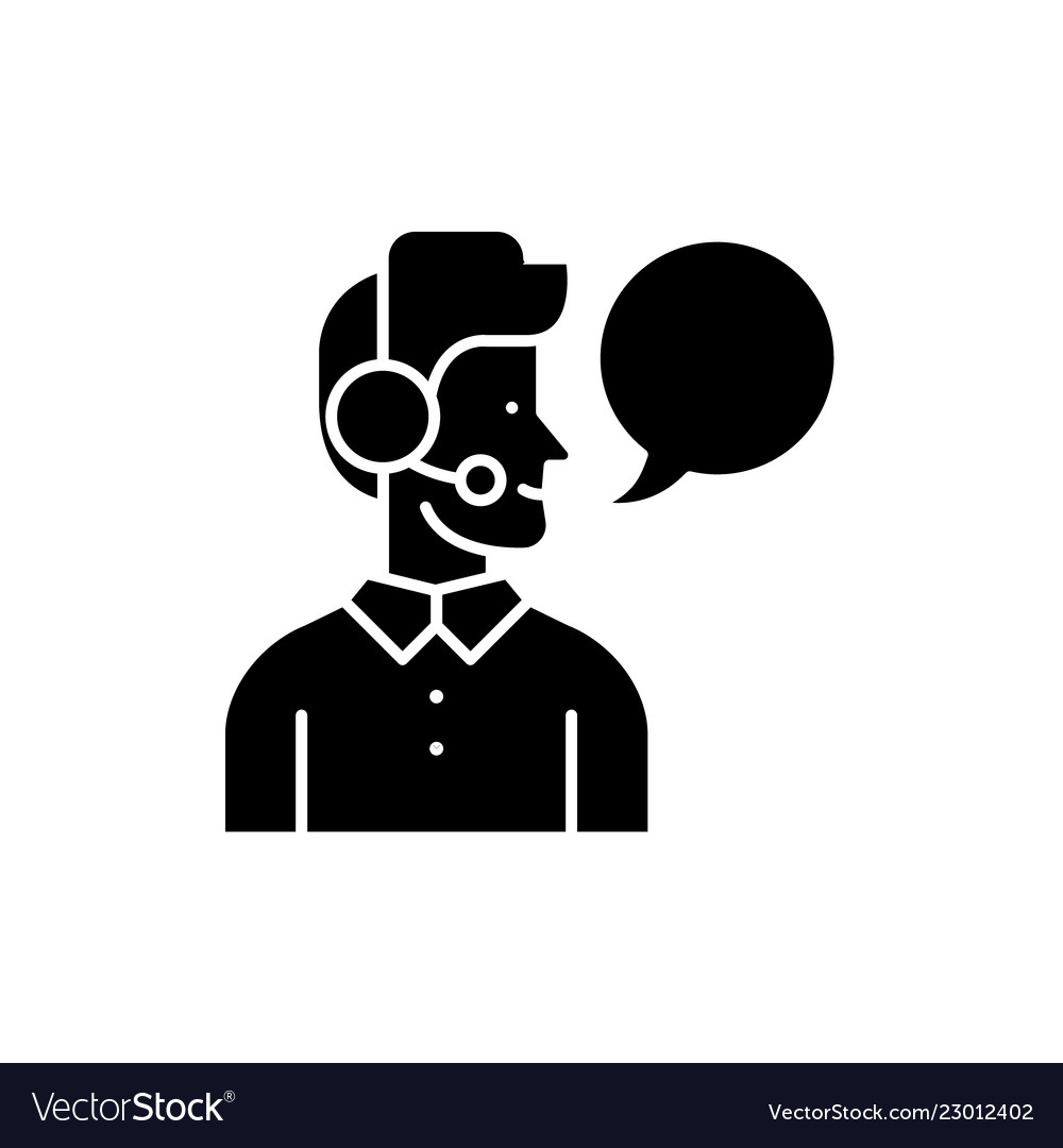 Operator black icon sign on isolated Royalty Free Vector