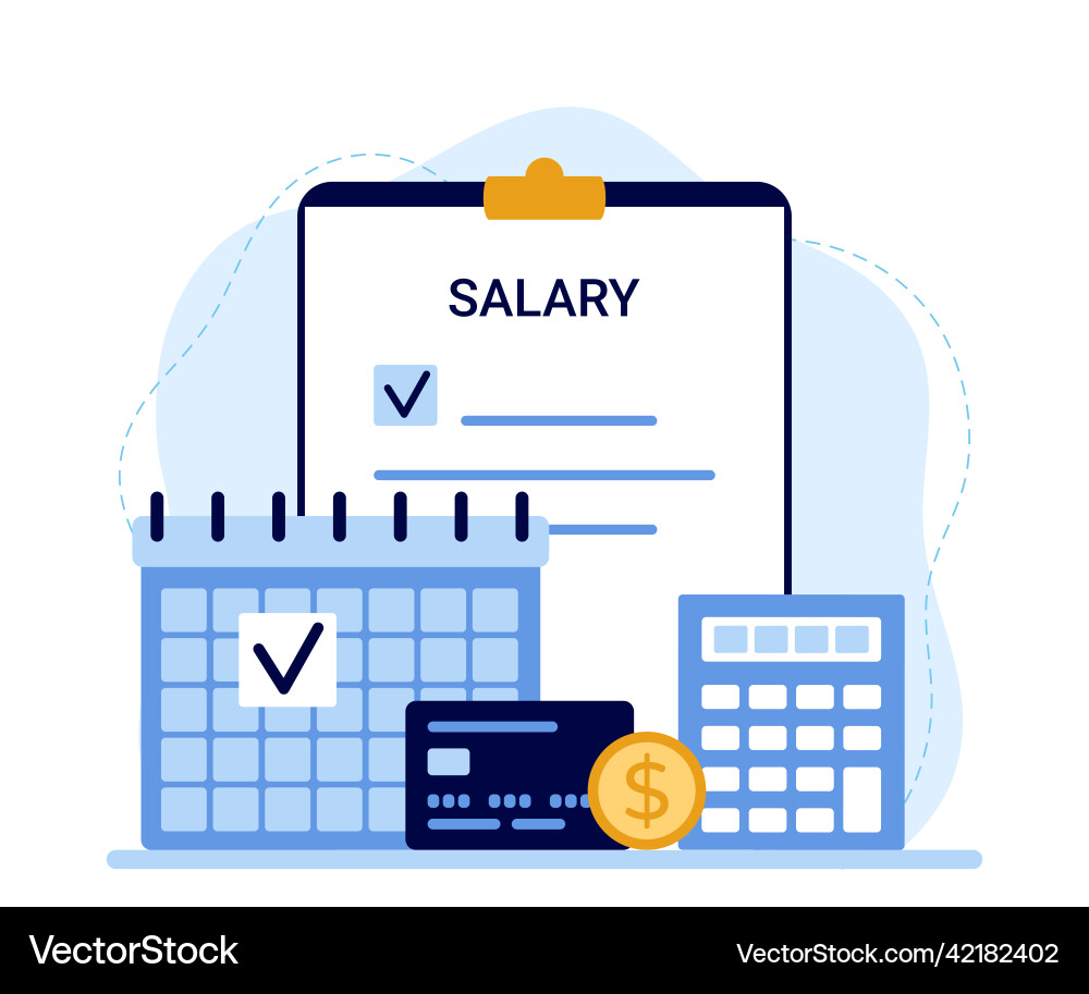 Payroll calendar with date salary payment pay Vector Image