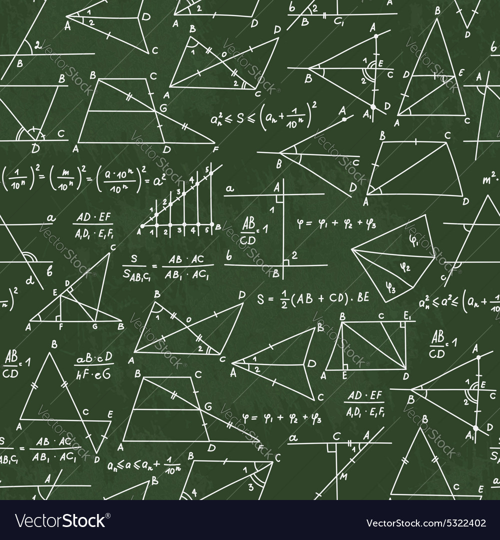 School seamless doodle pattern with math values Vector Image