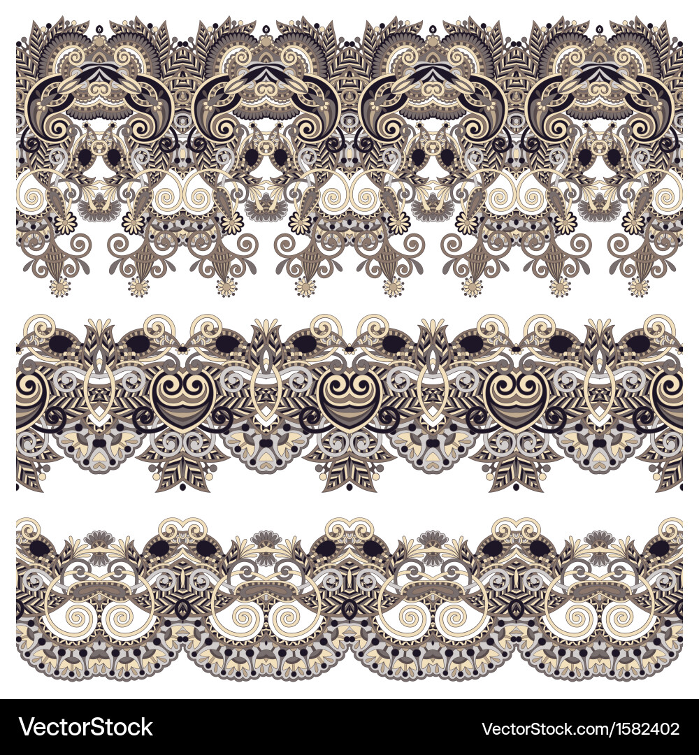 Seamless ornamental floral stripes Royalty Free Vector Image