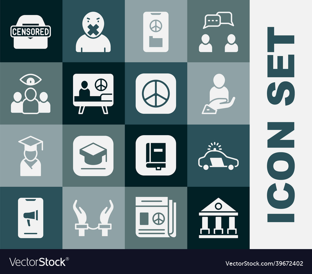 Set courthouse building police car and flasher Vector Image Set courthouse building police car and flasher Vector Image