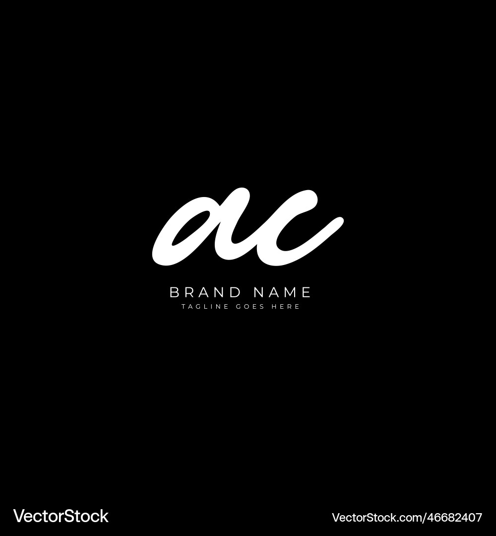 A c ac initial letter handwritten signature logo Vector Image