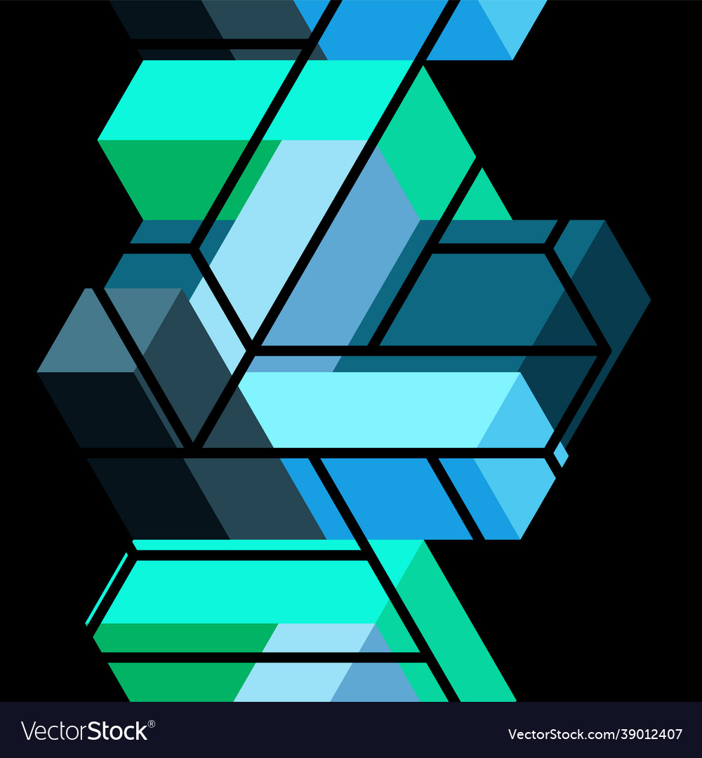 Abstract background 3d cubes cubic elements Vector Image