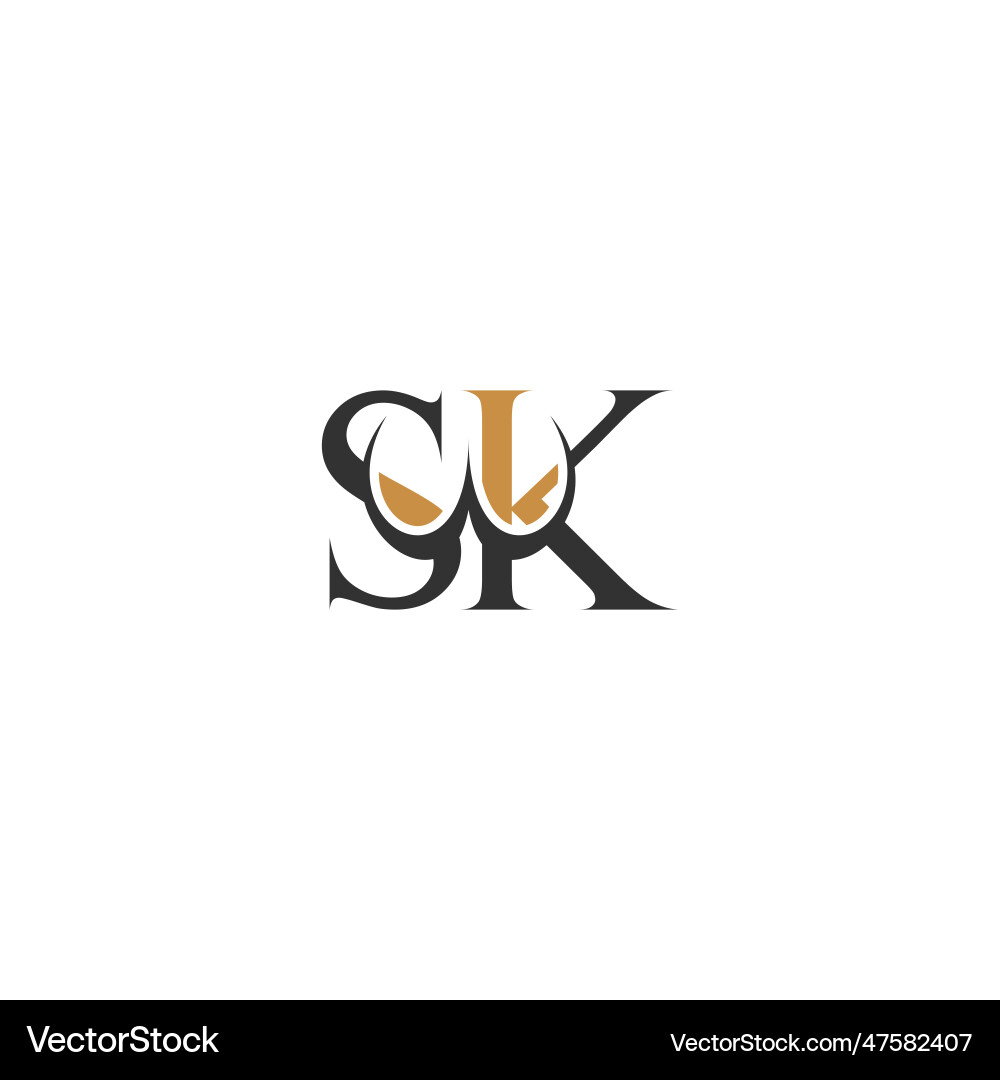 Alphabet letters monogram logo ks sk k Royalty Free Vector