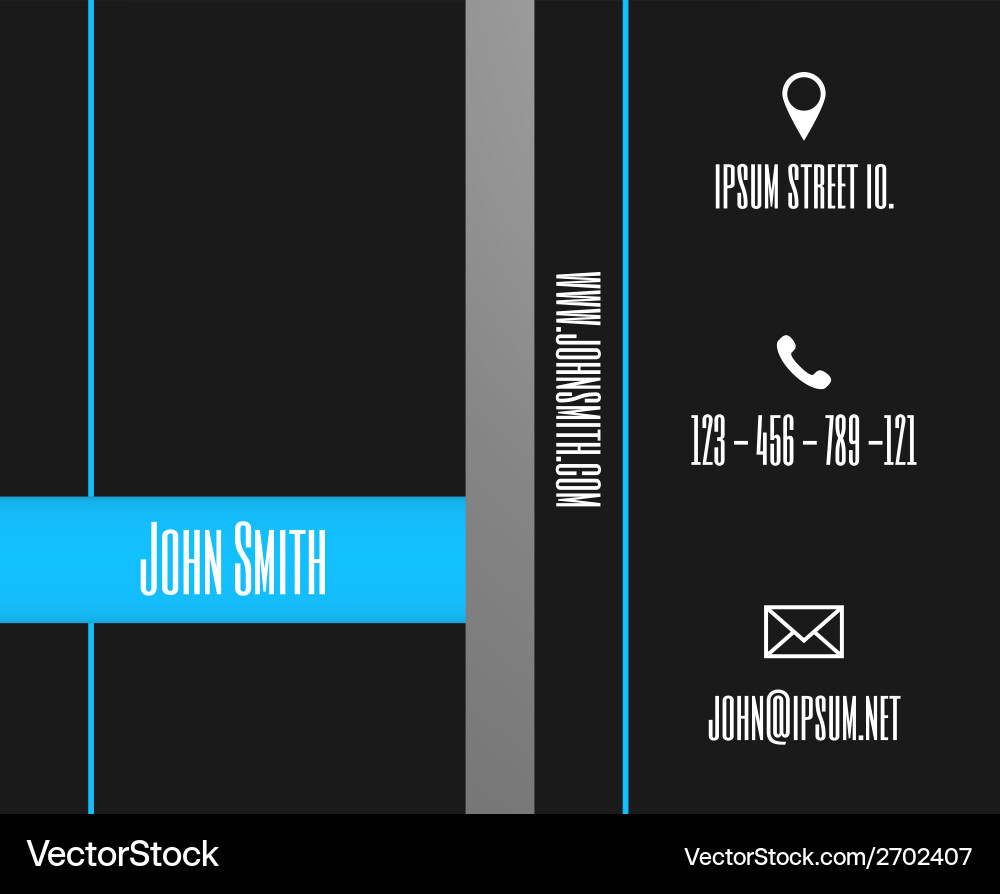 Business card template - blue and grey Royalty Free Vector