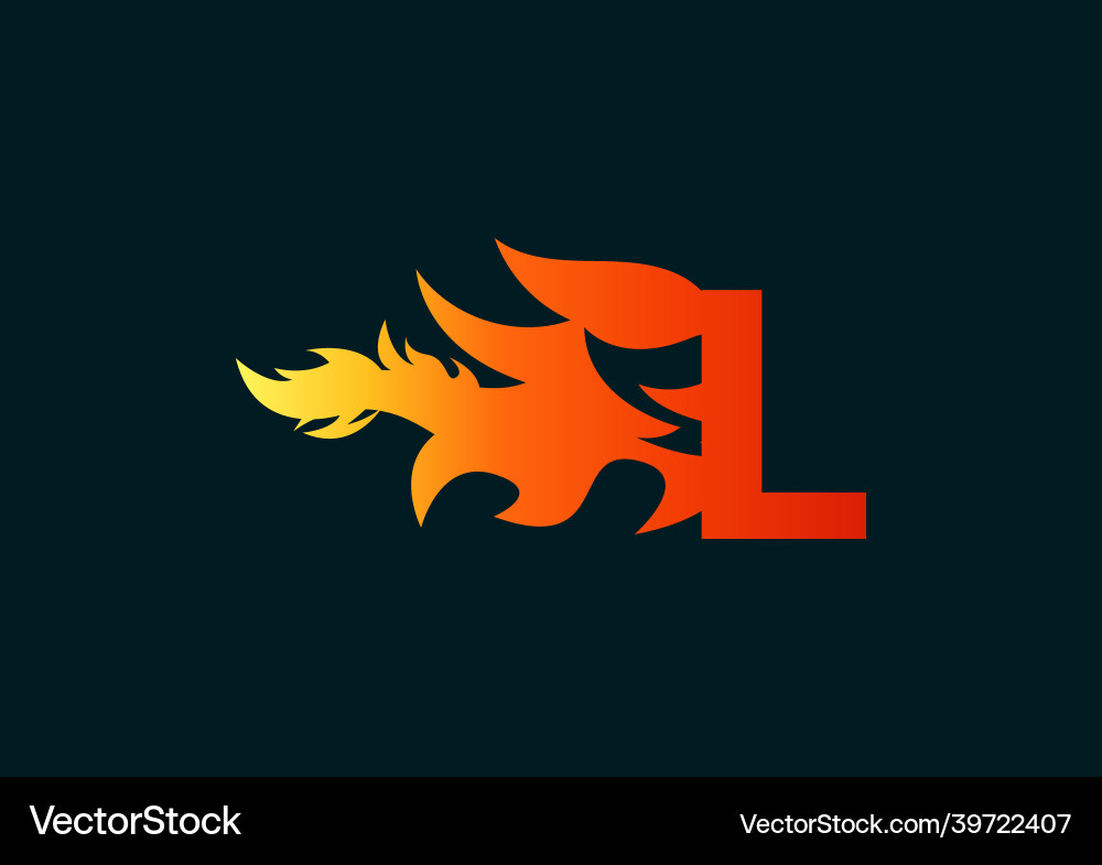 Fire l letter logo and icon design template Vector Image