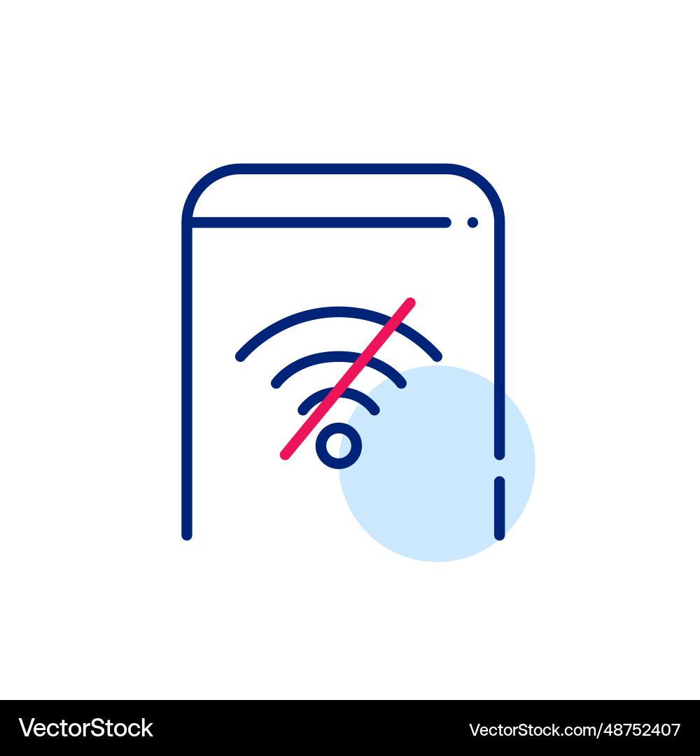 No internet signal on a smartphone pixel perfect Vector Image