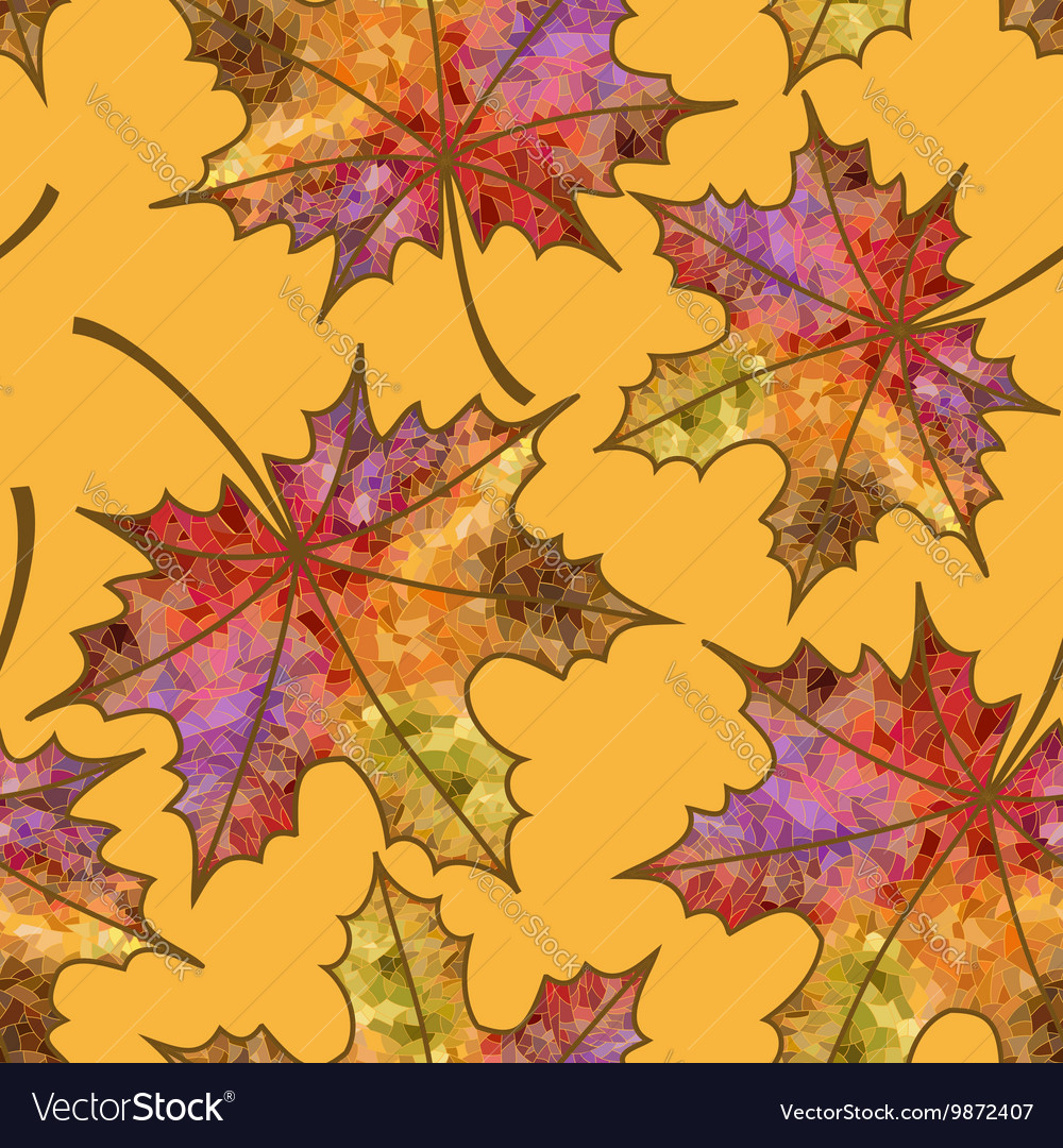Seamless pattern of autumn maple leaves Royalty Free Vector