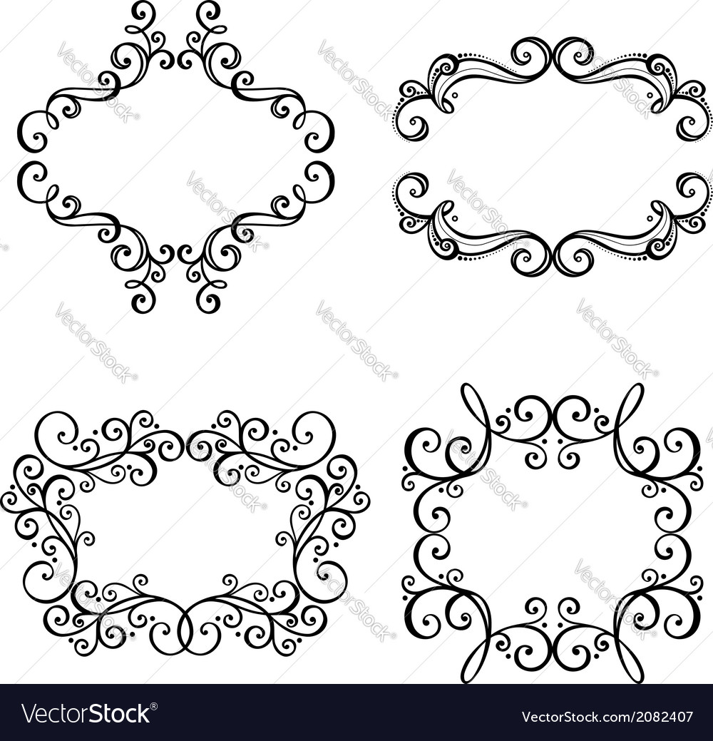 Set ornamental frames for text Royalty Free Vector Image