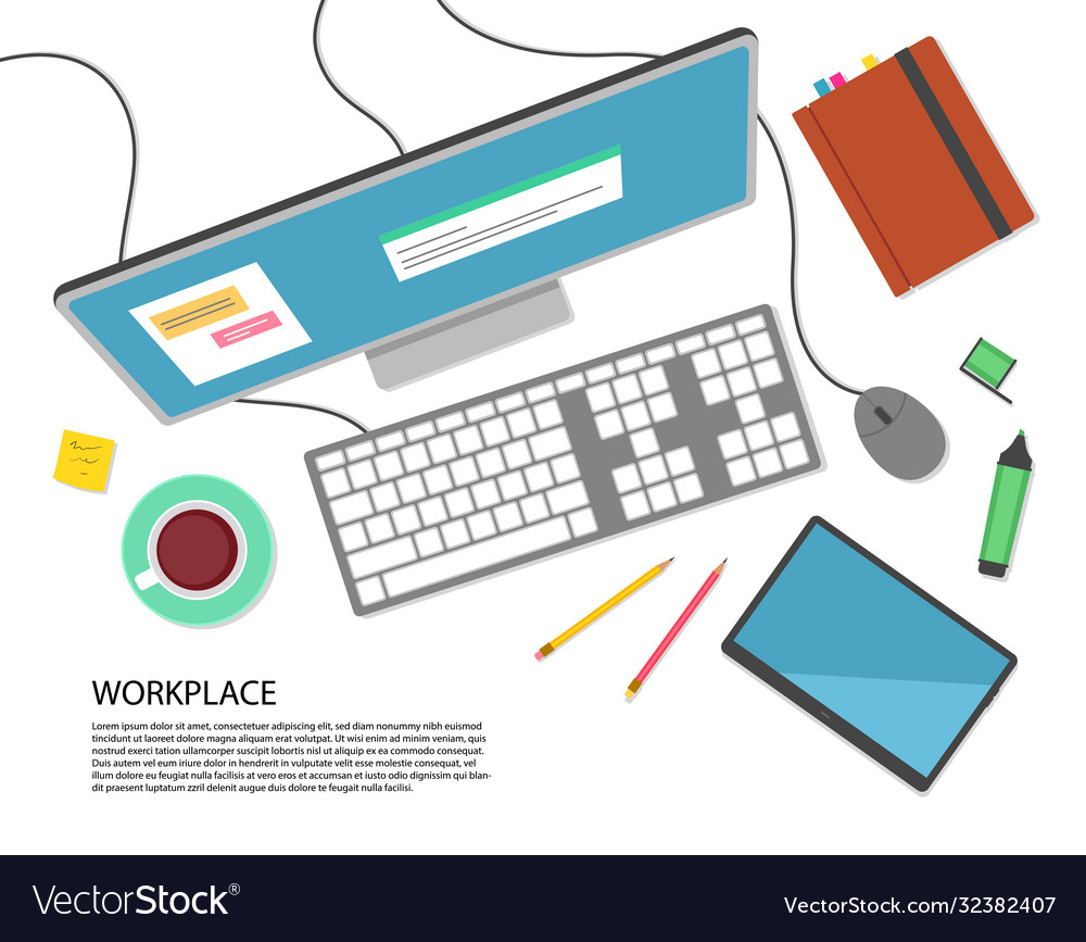 Work on computer Royalty Free Vector Image - VectorStock