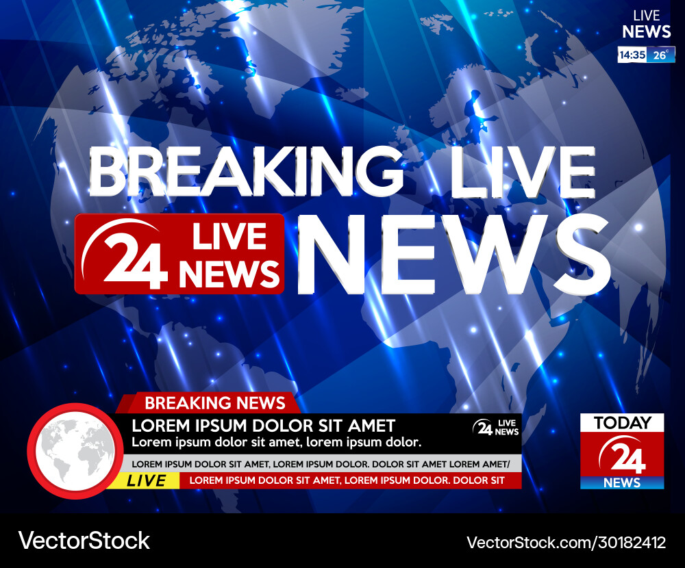 Background screen saver on breaking news breaking Vector Image