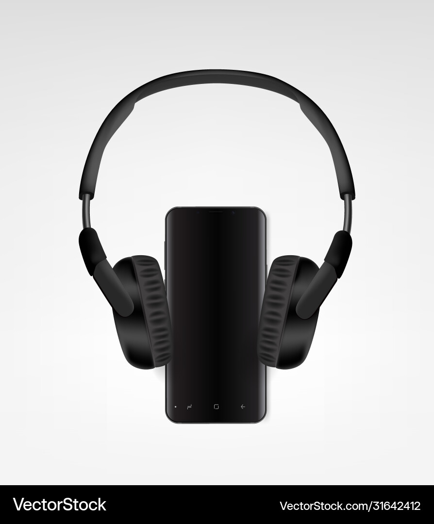 Black modern wireless headphones and Royalty Free Vector