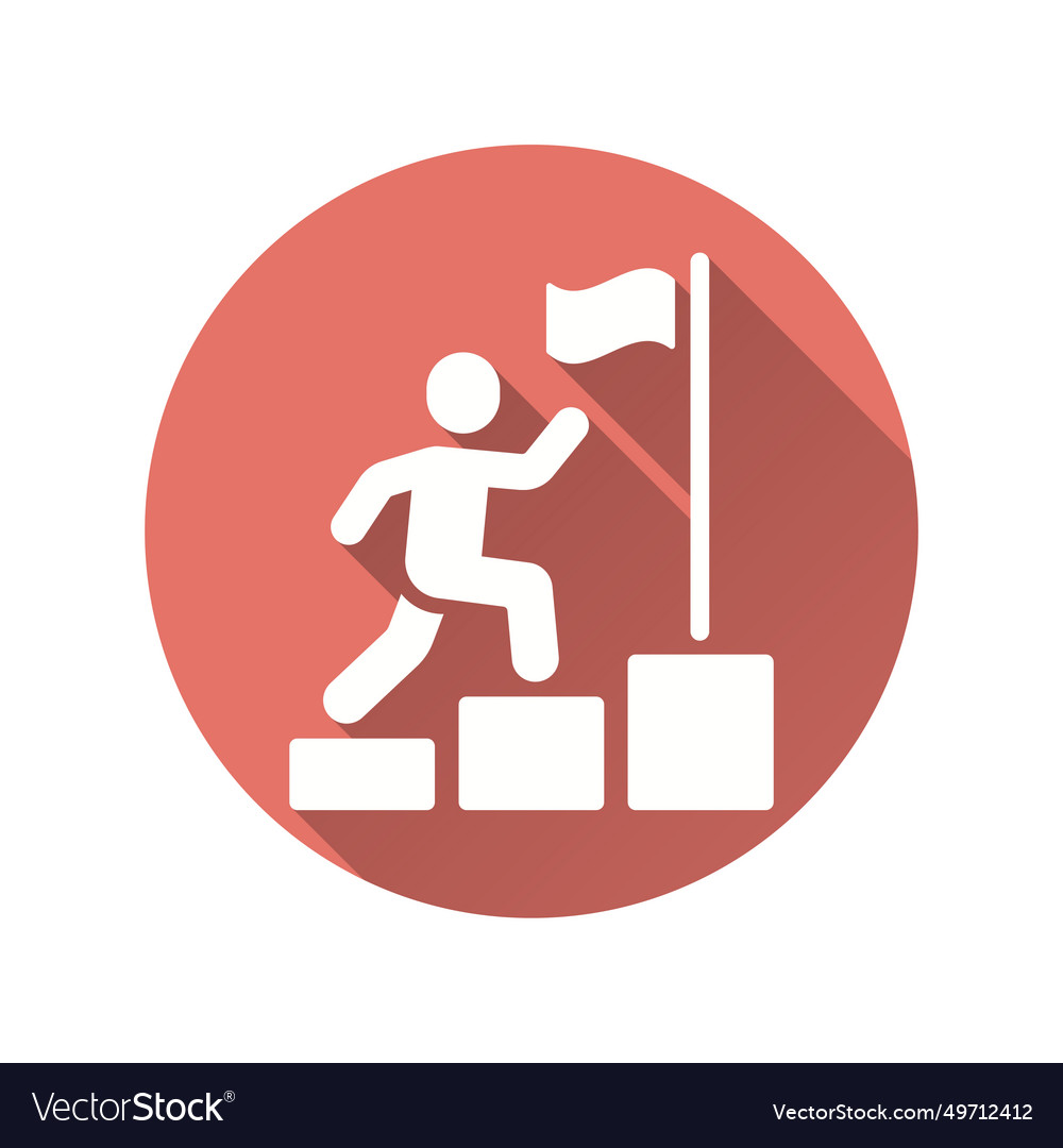 Challenge flat icon with long shadow for graphic Vector Image
