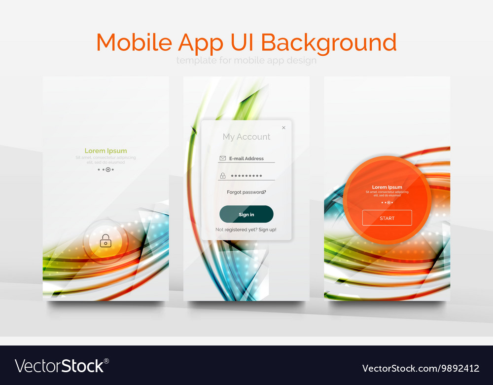 Mobile application interface background design Vector Image