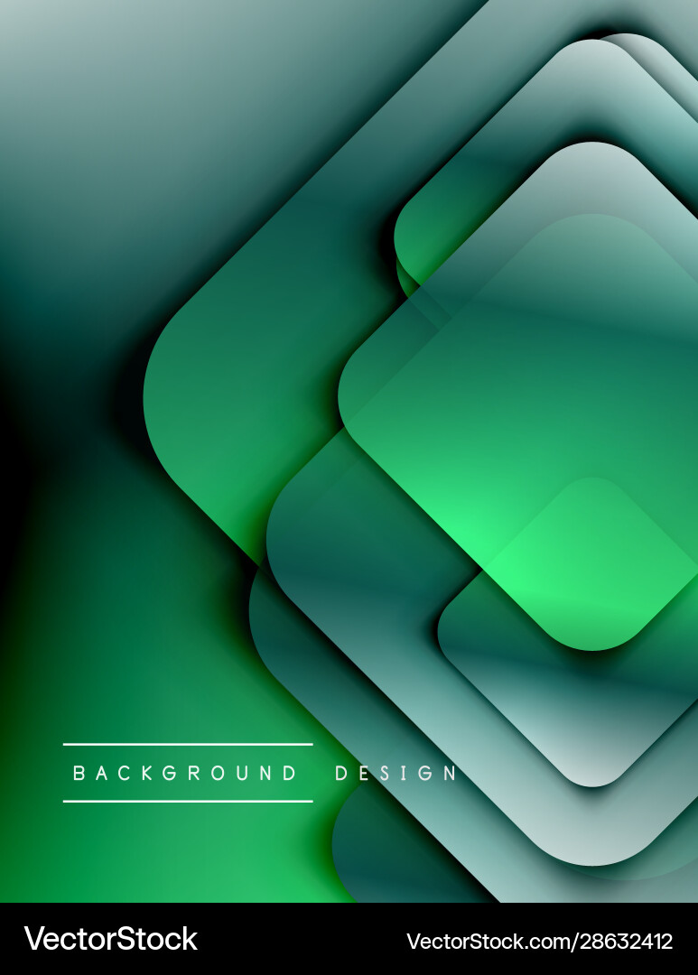 Rounded squares shapes composition geometric Vector Image