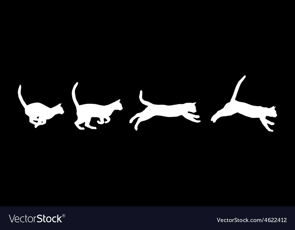 Running Cat Royalty Free Vector Image Vectorstock