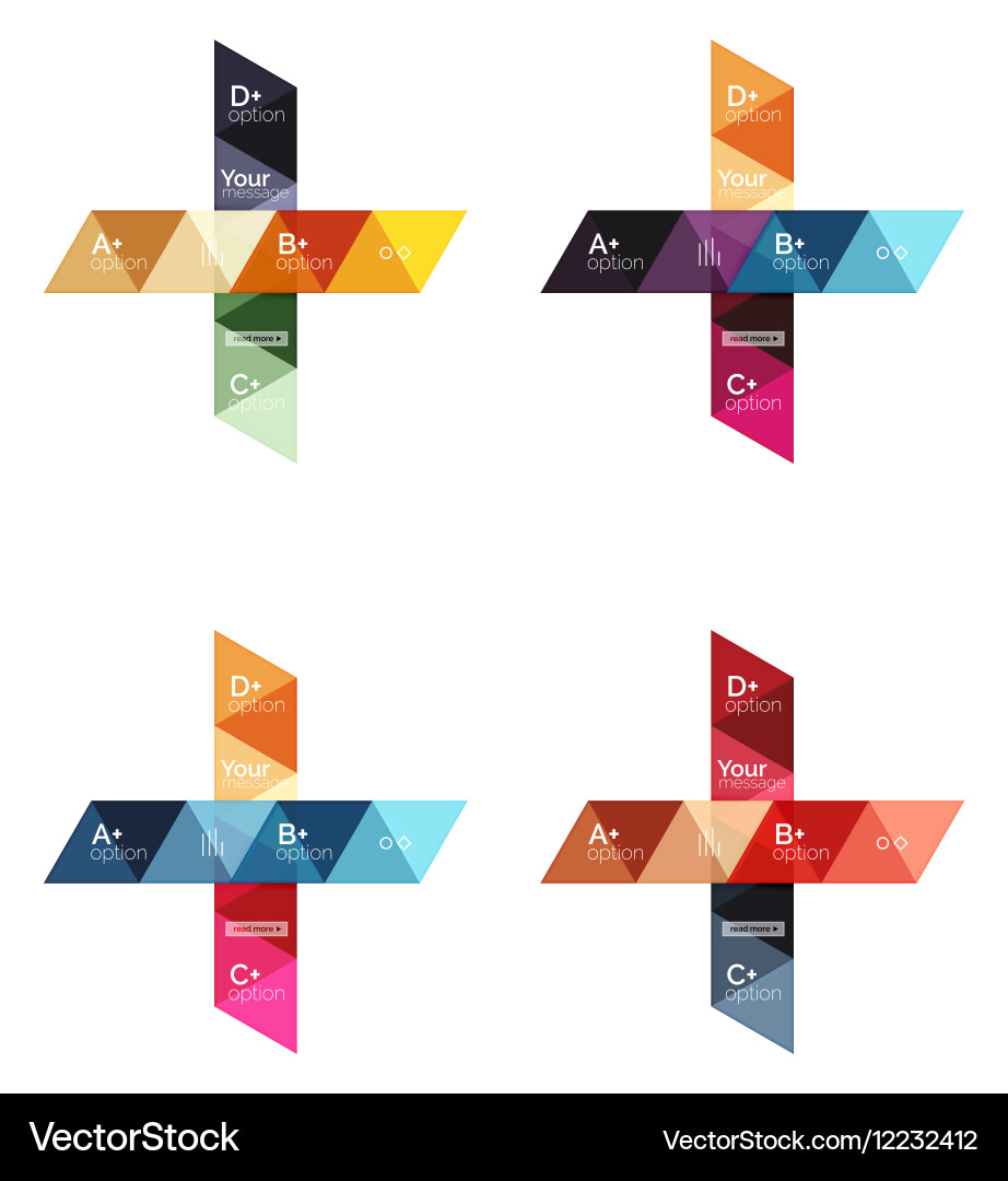 Set of triangle geometric infographic Royalty Free Vector
