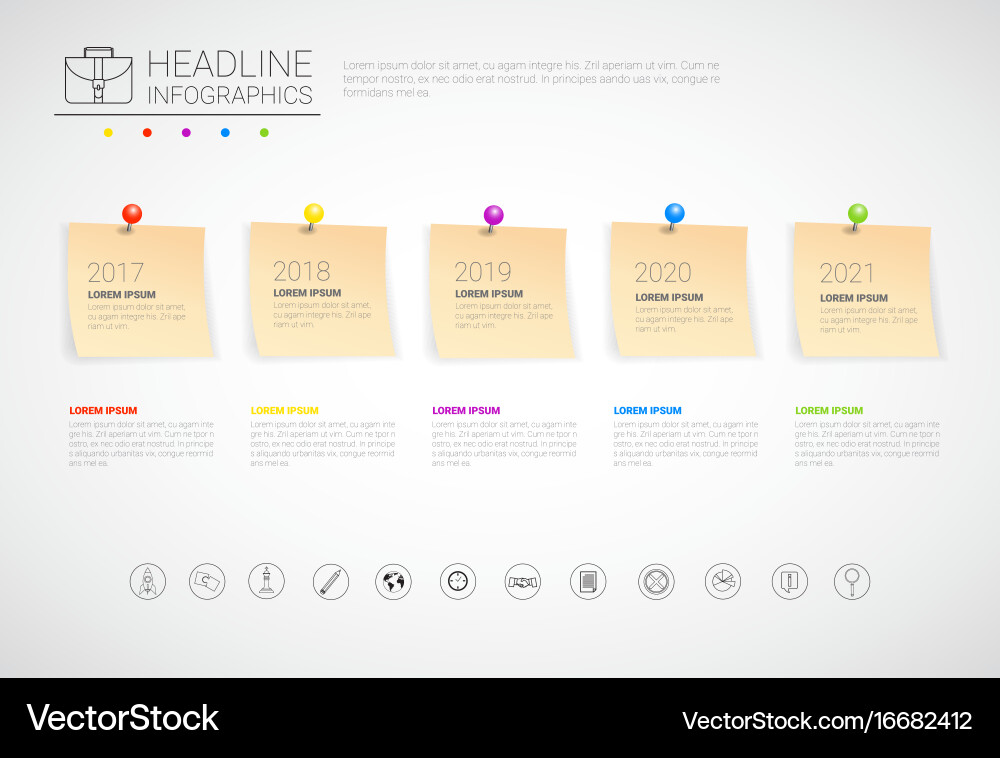 Sticker set headline infographic business Vector Image