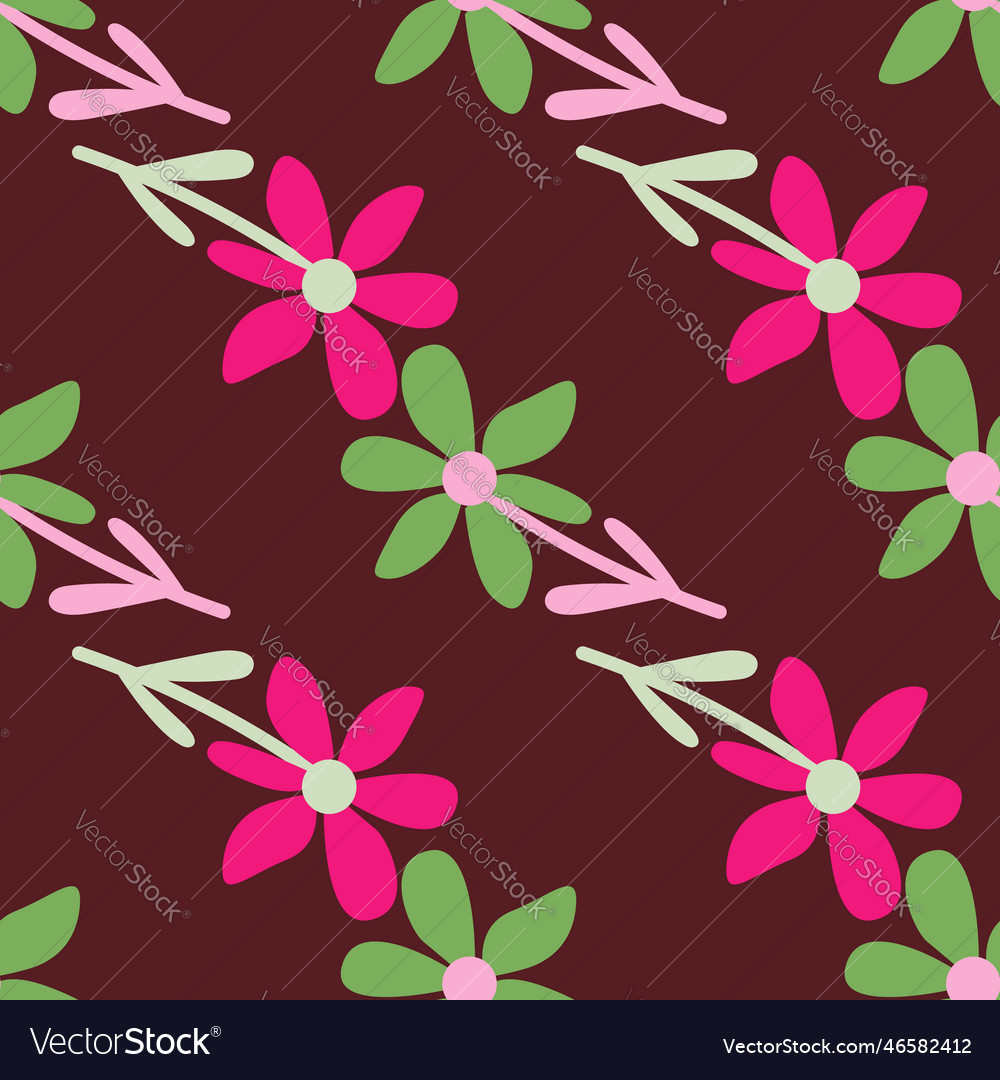 Stylized tropical simple flower seamless pattern Vector Image