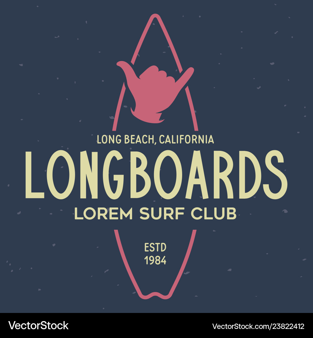 Vintage surfing emblem for web design or print Vector Image